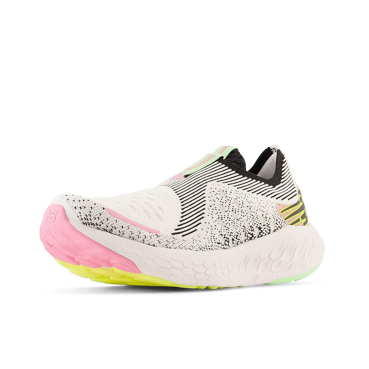 New Balance Women's Fresh Foam X 1080 Unlaced, White/Black/Vibrant Green/Bubblegum, 7.5