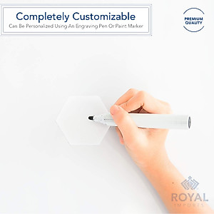 Royal Imports Place Cards Clear Acrylic Blank Plates, Table Seating Number Tiles, Custom Setting DIY Guest Name Signs Decor, Wedding, Reception, Party, Banquet, Dinner, Birthday - Hexagon - 20 pcs