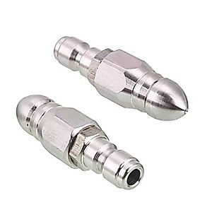 TalyRob 5000 PSI Sewer Jetter Nozzle,Stainless Steel Pressure Drain Jet Hose Nozzle for 1/4'' Pressure Washer Quick Connector