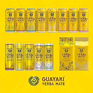 Guayaki Yerba Mate, Sparkling Clean Energy Drink Alternative, Organic Grapefruit Ginger, 12oz Cans (Pack of 12), 45 Calories Per Can, 80mg Caffeine