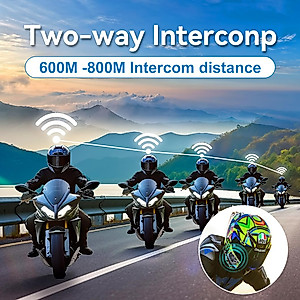 JZAQ Motorcycle Helmet Bluetooth Headset Motorcycle Helmet Speakers Intercom 2 Riders Noise Cancellation Speakers Communication Systems Motorcycle Riding/ski/Cycling/Sports