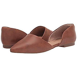 Amazon Essentials Women's D'Orsay Flat Ballet, Tan, 7.5