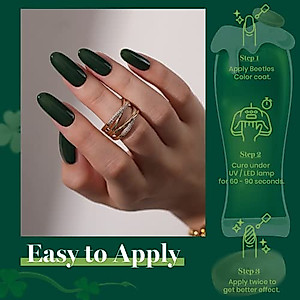 Beetles Carnival Evergreen Gel Nail Polish Set - 6 Pcs Glitter Green Sparkle Kit Soak Off Lamp Avocado Dark Art Design Gifts for Women