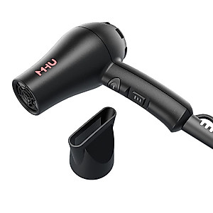 Mini Blow Dryer Ceramic Ionic 1000 Watts for Painting and Acrylic Pouring, Small Hair Dryer Compact and Lightweight for Kids and Travel, 2 Speed Settings and Cool Shot Plus Concentrator, Black