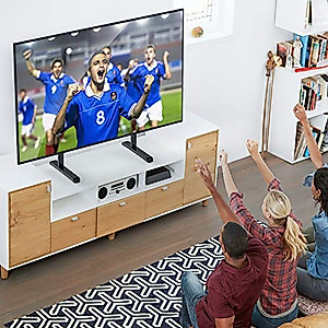 Universal TV Stand, Table Top TV Stand Base Replacement for Most 37 to 80 Inch LCD LED TVs, 4 Height Adjustable TV Legs with Cable Management Hold up to 100lbs,Max VESA 800x400mm,Black(SG81901)