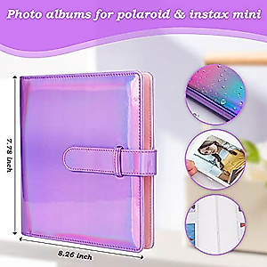 256 Pockets Polaroid Book Album for Fujifilm Instax Mini 12 11 9 8 7+ 40 evo LiPlay Instant Camera, Polaroid Snap PIC-300 Z2300 Instant Camera, Kodak 2X3 Film (Magic Purple)