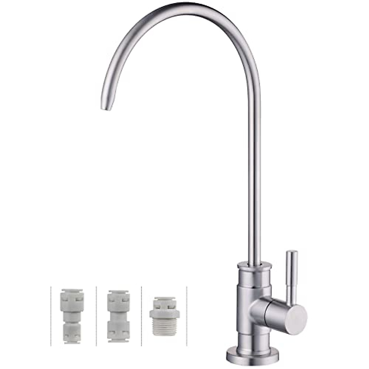Drinking Water Faucet Brushed Nickel,Wellup Reverse Osmosis Faucet for Non Air Gap RO Water Filtration System, Lead-Free Stainless Steel Kitchen Water Filter RO Faucet for Kitchen Bar Sink…
