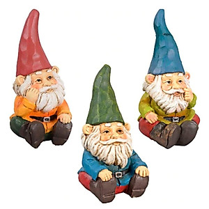 Gnome - Garden Decor (3 Piece) Mystical Gnomes Will Give Personality to Your Space - Gnomes Figurines - Garden Gnome Outdoor