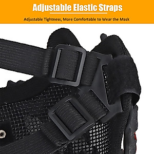 Yzpacc Airsoft Half Face Skull Masks Tactical Face Protection Mesh Mask for Halloween Paintball CS Hunting