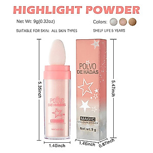 3PCS Face Glitter Highlighter Powder Makeup Brightening Face Body Hair Makeup Stick Fairy Highlight Patting Powder