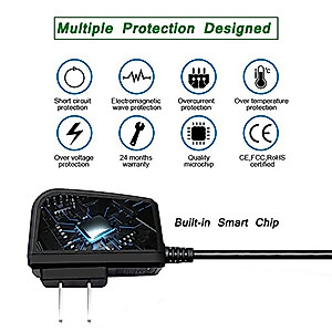 Gonine DC 9V Charger Replacement for Guitar Pedals Power Supply, 9Vdc Power Adapter Center Negative 9 Volt Power Cord for BOSS PSA Effects Pedal, Distortion, Casio Keyboard, PSA -120S and More.