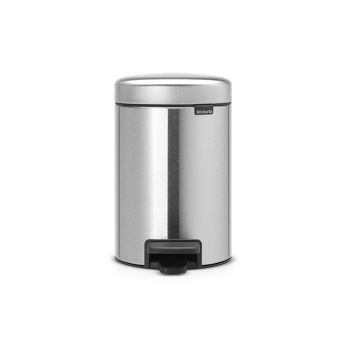 Brabantia Bathroom Pedal Bin 3 L, 0.8 Gal, Matt Steel