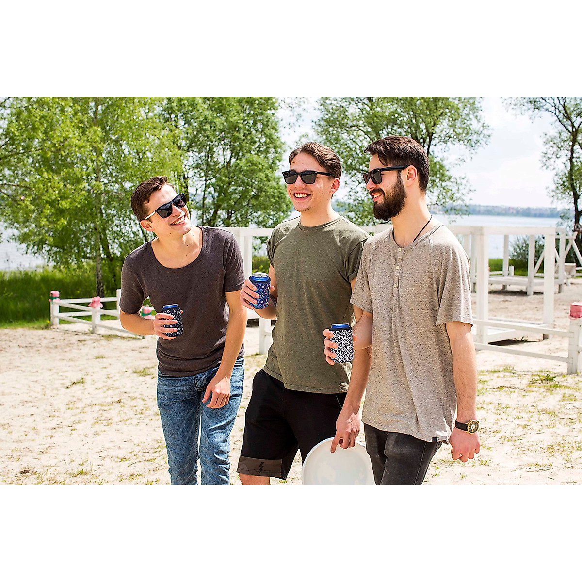 4 Pack Insulated Can Sleeve- FRRIOTN Reusable Can Cooler Sleeves- Neoprene can Cover Holder for 12oz Standard Can Soda and Beer(Colorful1,12oz)