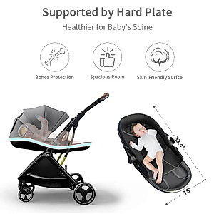 Coballe Lightweight Foldable Baby Stroller: 2 in 1 Infant & Toddler Pram Stoller in High Landscape with Convertible Reversible Bassinet | Pushchair with Adjustable Backrest Anti Shock(Gray)