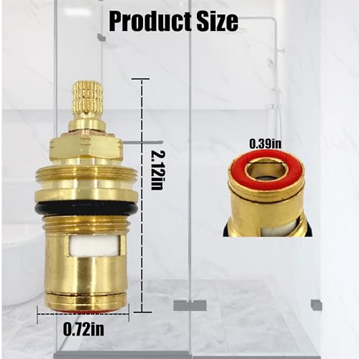 Ceramic Cartridge Assembly Compatible with T&S Brass Faucets, Temperature 40F-140F, Pressure 20PSI-125PSI, Hot Ceramic Cartridge faucet parts Replace 013787-45