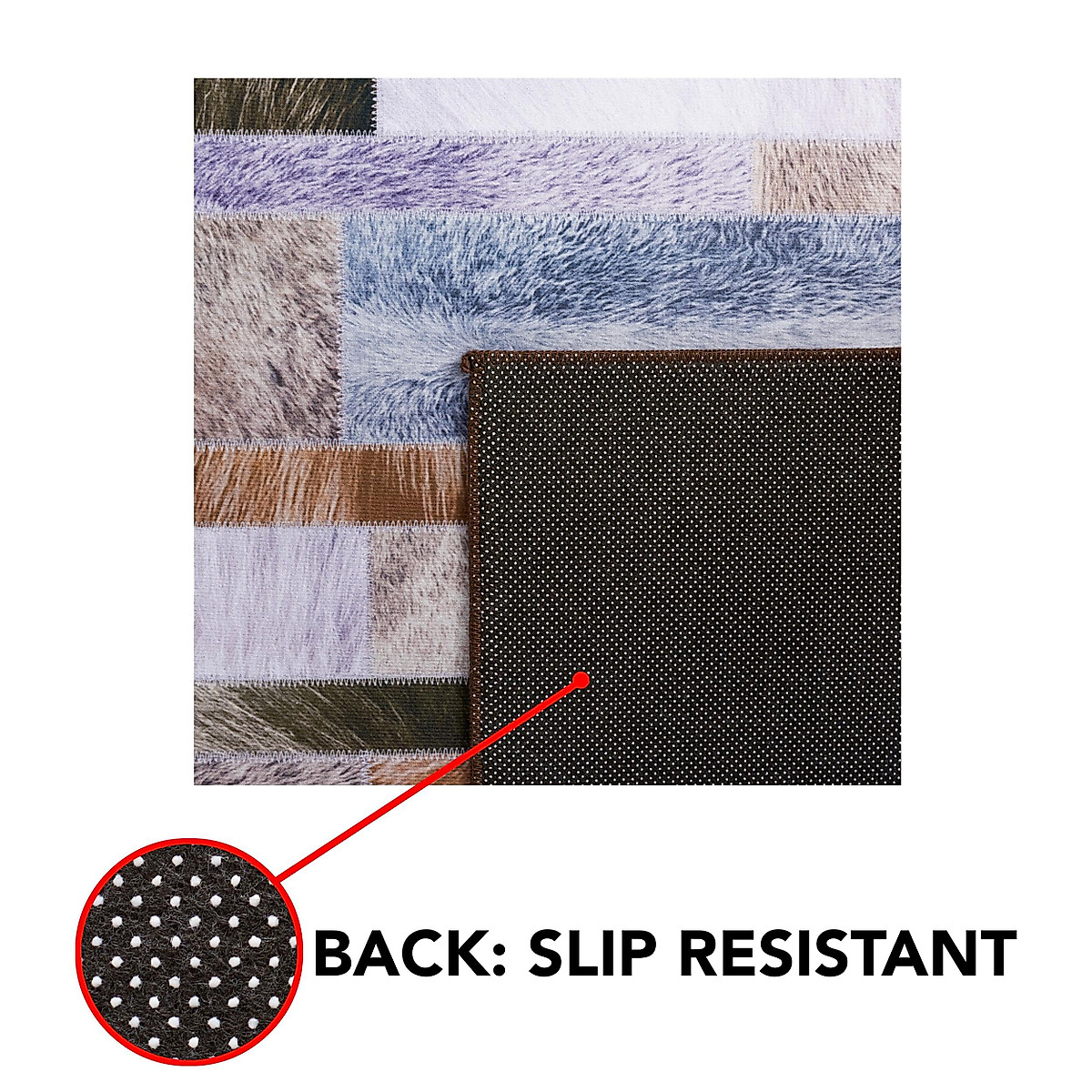 SAFAVIEH Faux Hide Collection Area Rug - 9' x 12', Beige & Purple, Rustic Modern Glam Design, Non-Shedding & Easy Care, Machine Washable Ideal for High Traffic Areas in Living Room, Bedroom (FAH515A)