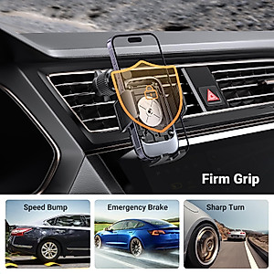 UGREEN Car Phone Holder Mount with Swing Arm Not Block Air Vent, Phone Mount for Car Wider Clamp Clip Cell Phone Holder Air Vent Compatible with iPhone 15 14 Pro Max Plus 4.7"-7.2" Smartphones