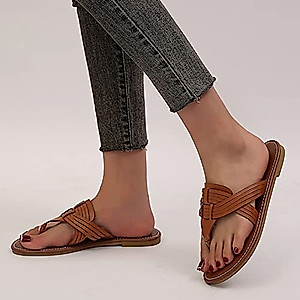 Leisure Roman Style Women's Solid Color Summer Non Slip Slip On Flat Beach Open Toe Women Flip Flop 8