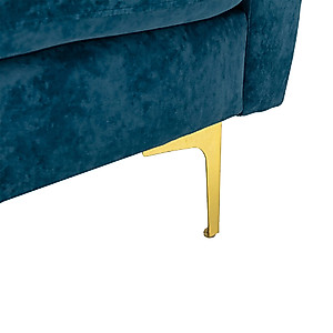 Goohome Sectional Sofá, Modern Velvet Upholstered 4-6 Seater w/Ottoman, Convertible Left and Right Side Chaise Lounge Couch, for Large Space,Living Room, Apartment, Home, L/U-Shaped Sofa, Teal Blue