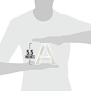 Just Artifacts 5.5-Inch White Decorative Ceramic Letter Dish (Letter: A, Length: 5.5 Inches)