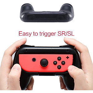 EIMGO Controller Grip for Nintendo Switch Joy-Con, Wear-Resistant Handheld Joystick Remote Handle Compatible with Switch, 2 Pack (Black)