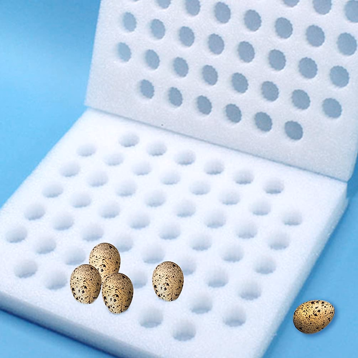 2 Sets 4pcs Refrigerator Quail Egg Tray Small Eggs Trays Eggs Dispenser Pheasant Container Egg Case Portable Mini Fridge Pearl Quail Eggs Tray Minifridge Cartons White Flat Mustard