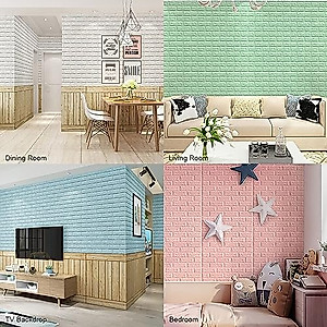 White Brick Wallpaper Peel and Stick Textured 3D Brick Wallpaper 27.6" x 196.9" Faux Brick Contact Paper Self-Adhesive Waterproof 3D Wall Paper Removable Vinyl Brick Backsplash, 37.67 Sq Ft Coverage