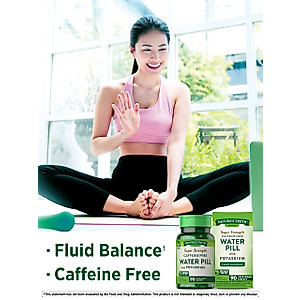 Nature's Truth Super Strength Water Pill with Potassium | 90 Count | Caffeine Free | Vegetarian, Non-GMO, Gluten Free