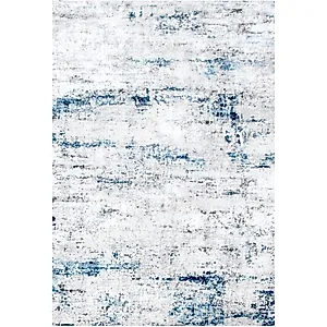 Area Rug Living Room Rugs: 8x10 Large Soft Indoor Carpet Modern Abstract Rug with Non Slip Rubber Backing for Under Dining Table Nursery Home Office Bedroom White Gray Blue