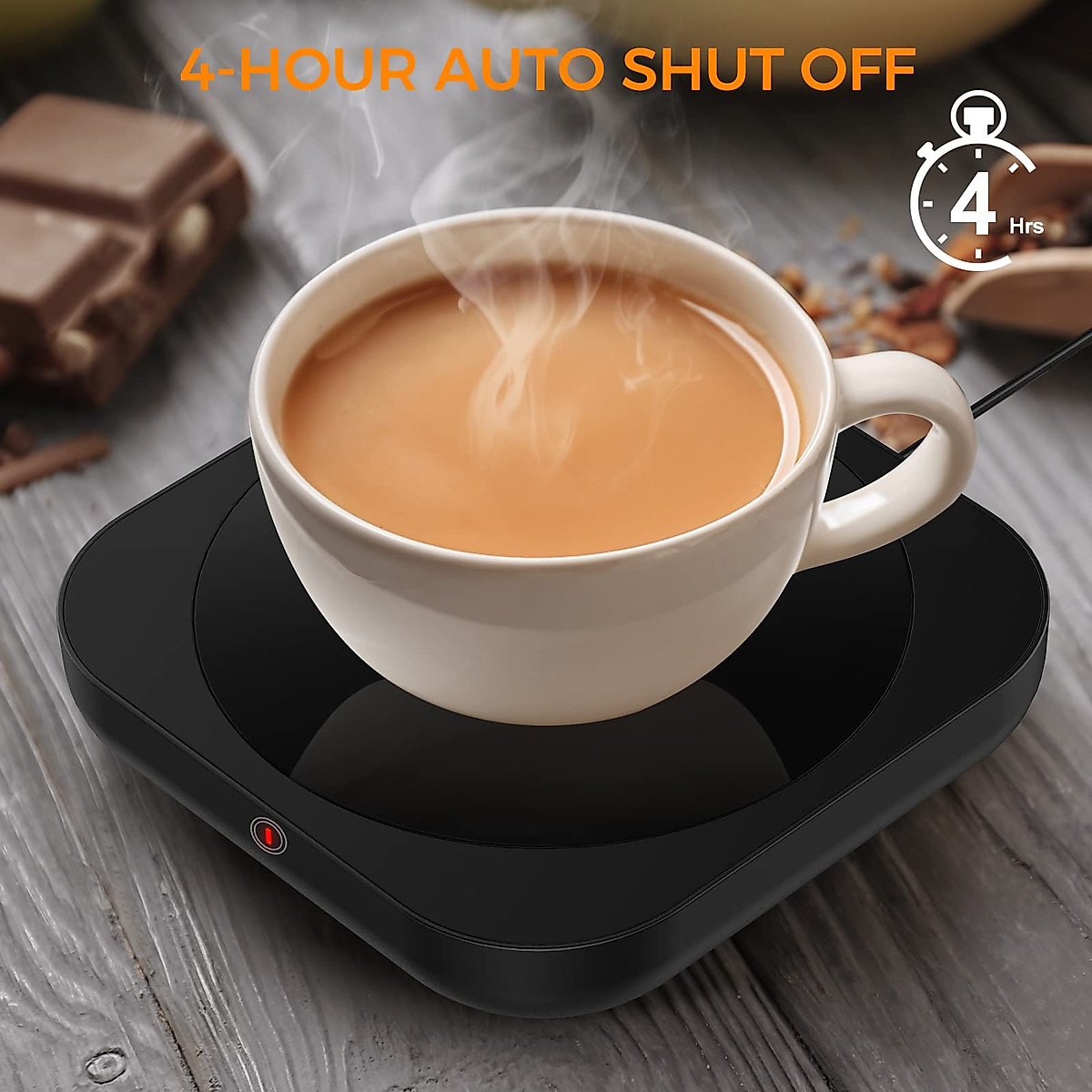 Coffee Mug Warmer for Desk, Coffee Warmer with 3 Temperature Settings, Coffee Cup Warmer for Desk Auto Shut Off, Waterproof Coffee Warmer for Desk with Touch Tech & Enlarged Heating Plate, Best Gift