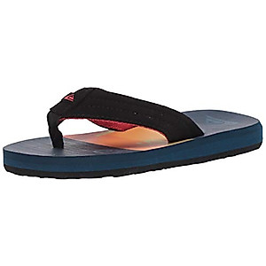 Quiksilver Boy's Carver Print Youth Sandal, Black/Blue/Red, 11(28) M US Big Kid
