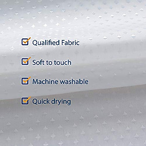 N&Y HOME Hotel Fabric Shower Curtain or Liner, Cloth Textured White Shower Curtain with Bottom Magnets, Machine Washable, 72 x 72 inches for Bathroom