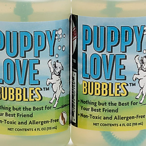 Puppy Love Bubbles, Bacon Scented Bubbles 4oz. Bottle-2 Pack in Bacon Flavor for Dogs