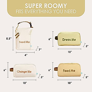 Easy Baby - Diaper, Bottle, and Supplies - Organizer Pouches - Change, Feed, and Dress Me (4 Pack Sedona) | Organizing Packing Tote Cubes for Baby Items | Good for Travel and Keeping Organized