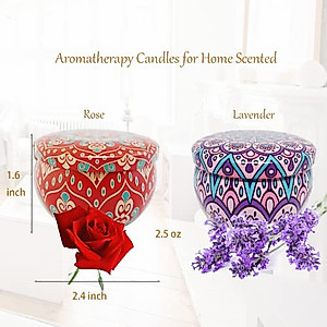 Scented Candles Gift Set, Aromatherapy Candles for Home, Portable Hotel Candles, Natural Soy Wax Tin Jar Candles for Yoga, Bath, 2.5 Oz Long Lasting Time Home Scented Candles Gift for Women 2 Pack