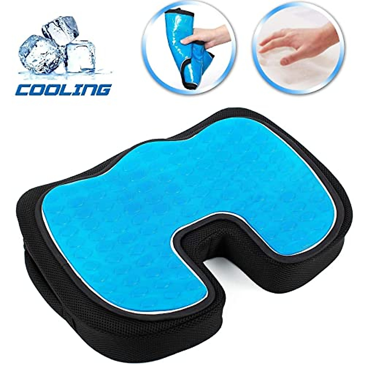 NNAA Ergonomic Chair Pad Office Cushion U-Shape Seat Cushion Travel Breathable Seat Cushion Orthopedic Memory Foam U Seat Massage Chair Cushion