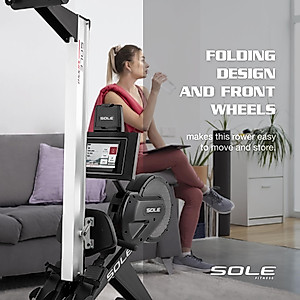 New 2023 Rowing Machine, SR550 Sole Fitness Rower, Foldable Rowing Machines for Home Use, Bluetooth, Touch Screen, Heart Monitoring, Air & Magnetic Resistance Row Machine, Rowers for at Home Exercise