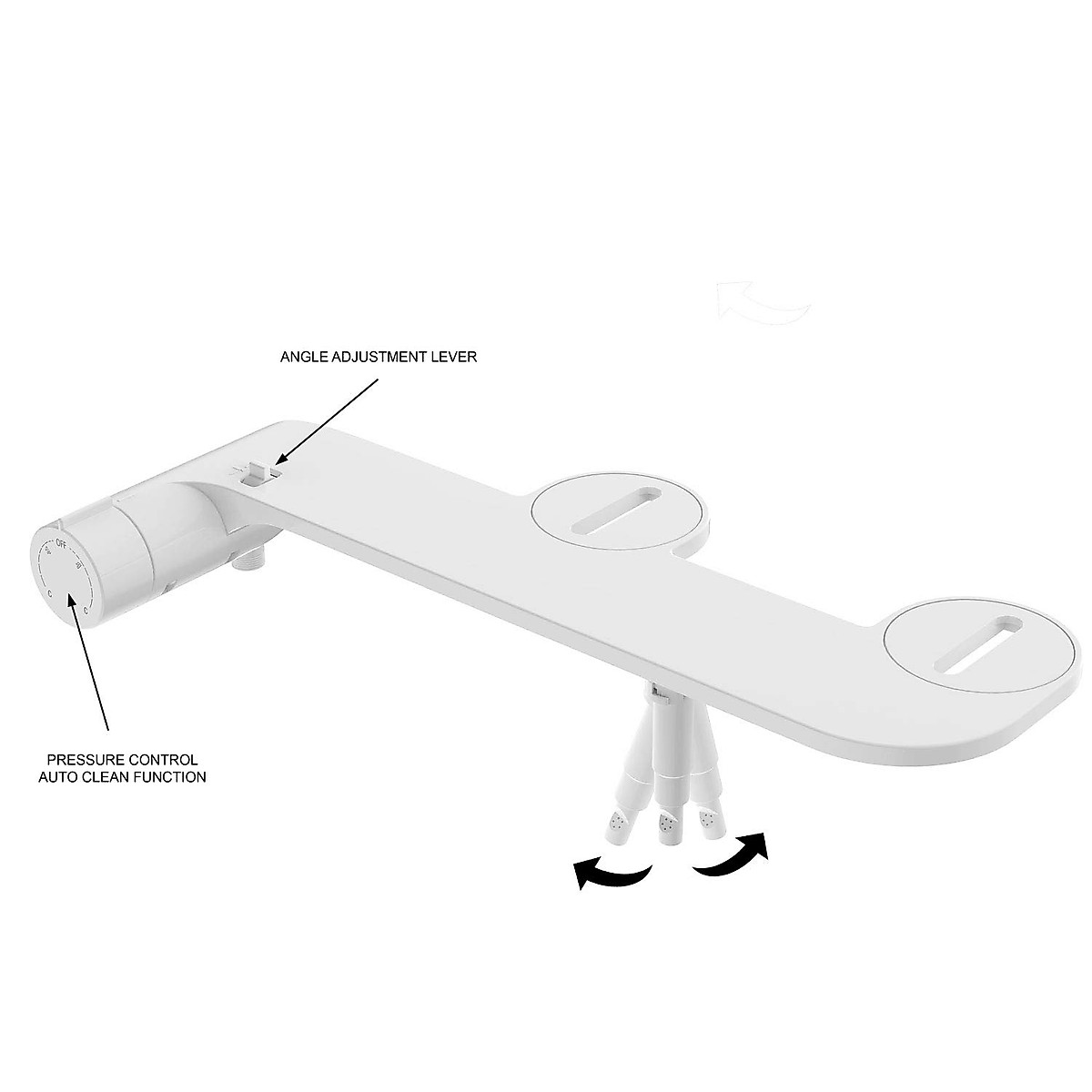FreshBidet Non-electric Adjustable Angle Bidet Toilet Attachment (Cold Water Bidet Modern Model)
