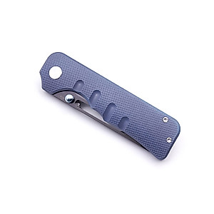 AMEIGHT KNIVES Elgar Pocket Folding Knife 3.5" Black PVD S90V Blade Blue Anodized Titanium Handle AM8-004BU