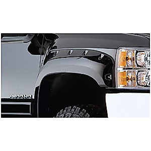Bushwacker Cutout Pocket/Rivet Style Front Fender Flares | 2-Piece Set, Black, Smooth Finish | 40097-02 | Fits 2007-2013 Chevrolet Silverado 1500; 2007-2014 Silverado 2500 HD, 3500 HD