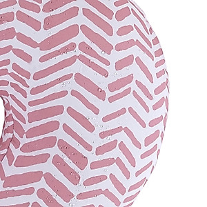 Water Resistant Nursing Pillow Cover | Premium Quality Soft Wipeable Fabric | Pink Herringbone Pattern | Minky Slipcover | Great for Breastfeeding Moms