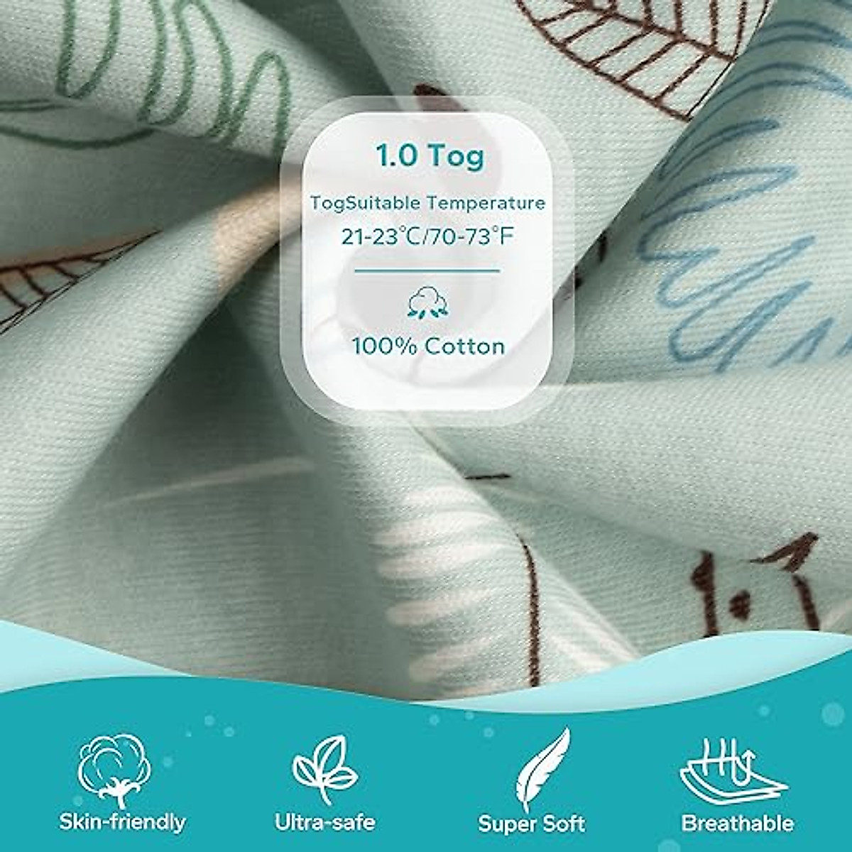 ZIGJOY Swaddle Blanket Cotton Knit Baby Wrap 3-6 Months, 0.5 Tog Newborn Wearable Swaddle Sleep Sacks，Adjustable 2 Pack Infant Sleep Sack for Baby Boy Girl（Green）