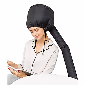 Bonnet Hood Hair Dryer Attachment - Adjustable Extra Large Dryer Bonnet System for Hand Held Hair Dryer with Stretchable Grip and Extended Hose Length (Machine Washable)