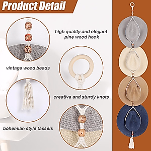 Lanxitown10Pcs Cowboy Hat Cover and One Cowboy Hat Rack Hat Protector Boho Bedroom Decor Hat Hangers For Wall Cowboy Hat Holder Hat Rack For Wall Hat Holder On Wall Cowboy Hat Case (A)