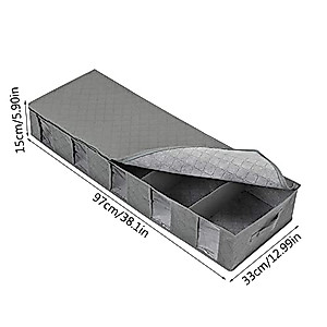 ZaYow Under Bed Storage Bag Organizer With Reinforced Handle Foldable Underbed Storage Container For Quilt Clothes Long Term Clothing Storage