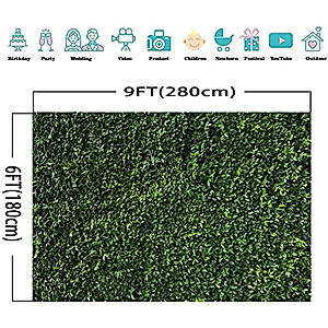 Fanghui 9x6FT Vinyl Natural Green Leaves Grass Picture Photography Backdrop for Spring Summer Wedding Birthday Party Banner Supplies Indoor Outdoor Photo Studio Background Booth Props