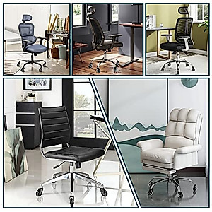 Eyamumo Office Chair Caster Wheels Replacement Rubber Chair Casters Set of 5 Heavy Duty and Safe Office Chair Casters for All Floors Hardwood, Office Chair Wheels for Rubber Chairs to Replace Chair