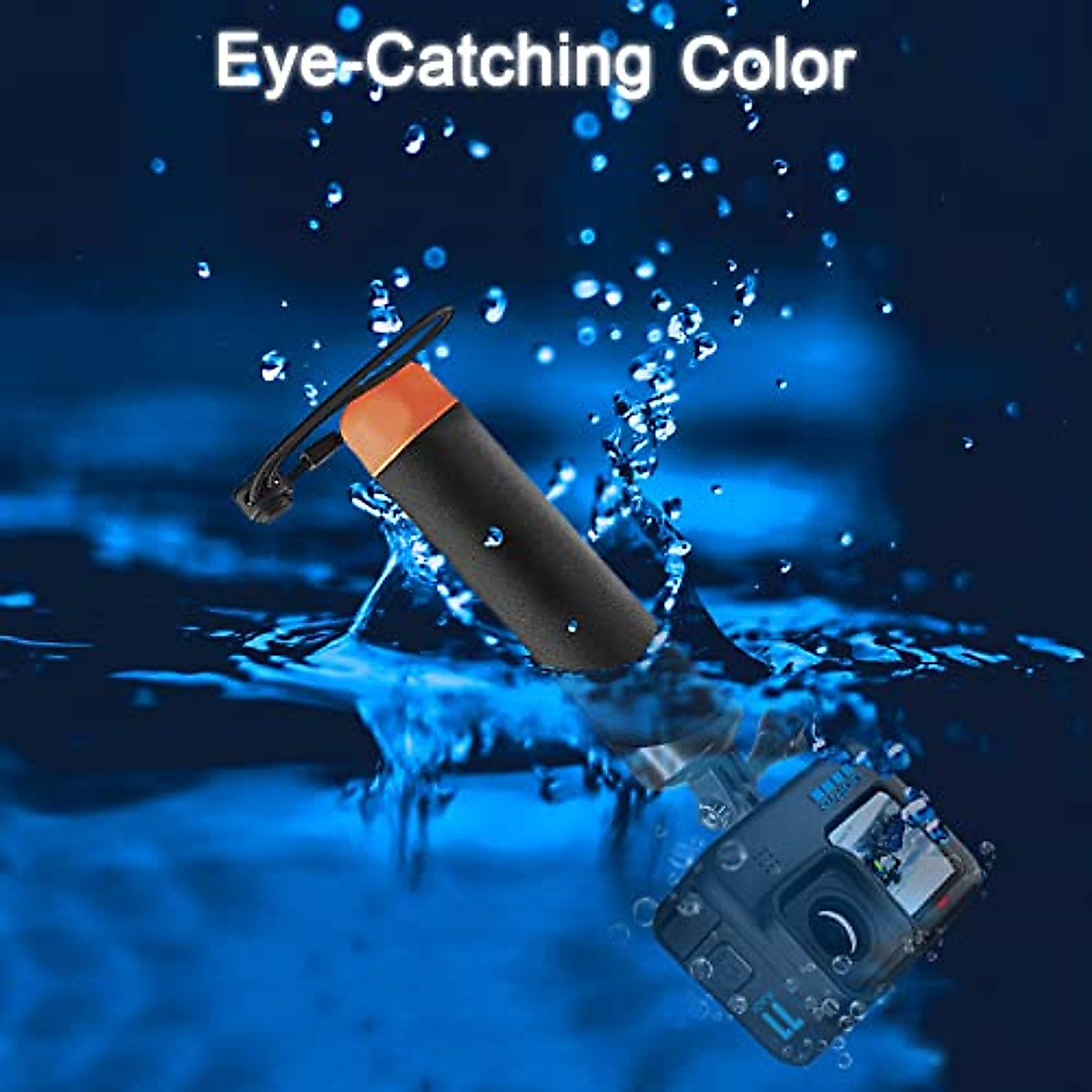 FitStill Waterproof Monopod Floating Hand Grip+Steel cored Safety Wrist Strap Rope for Go Pro Hero Session DJI Osmo and Other Action Cameras.Snorkeling Underwater Diving Selfie Pole Stick