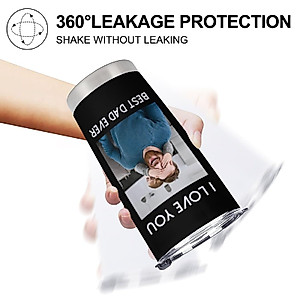 Personalized Picture Tumbler Insulated Coffee Cup Gift for Christmas Birthday to Dad Mom Families Friends,Custom Photo Image & Text Travel Mug, Multi Color