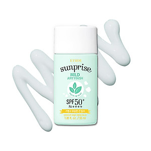 ETUDE Sunprise Mild Airy Finish Sun Milk SPF50+ / PA++++ | Sebum-free, Non-Sticky, Long Lasting Protection, 100% Mineral Based Sunscreen | Kbeauty